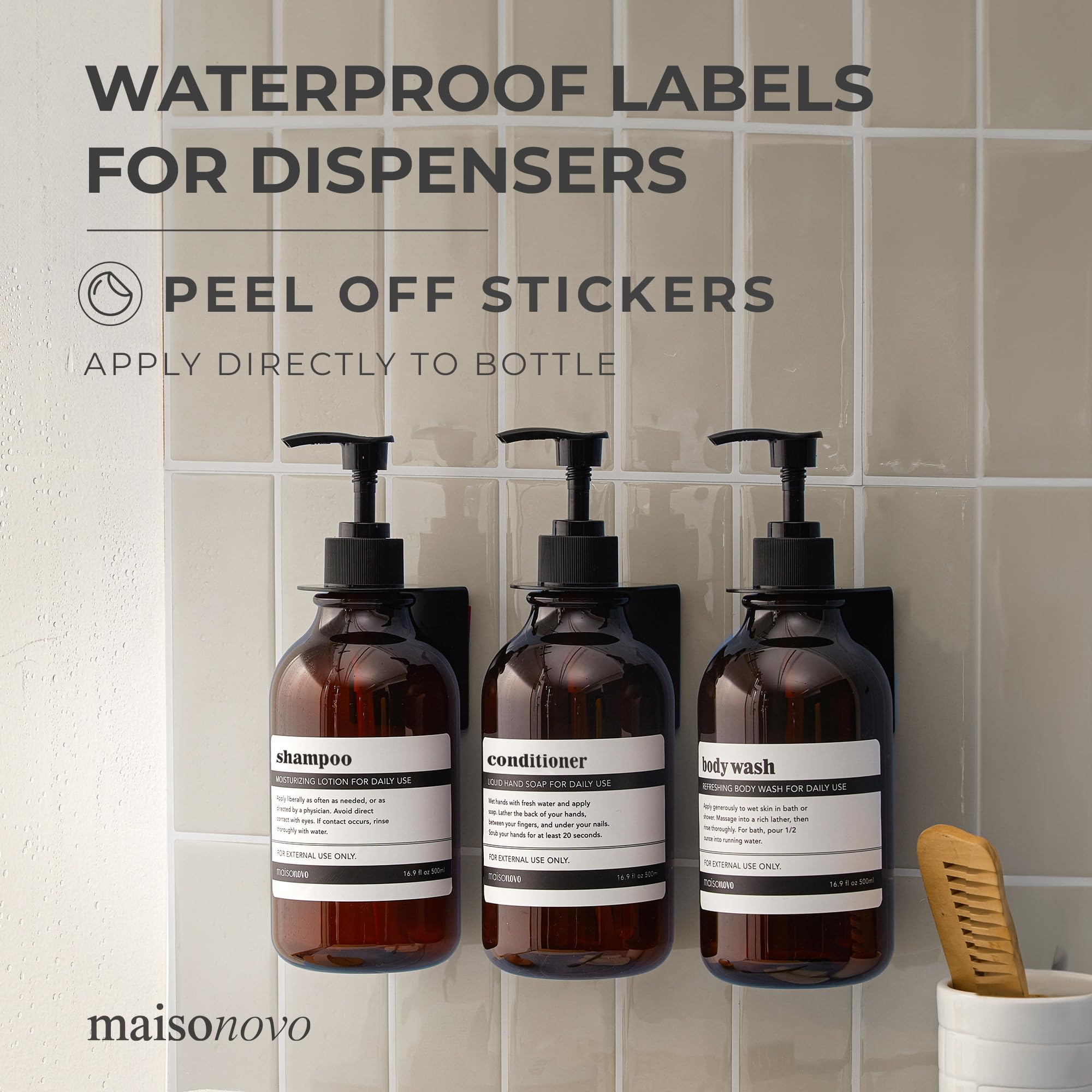 MaisoNovo Waterproof Labels for Bottles Vintage Design - 6pc Mix Pack