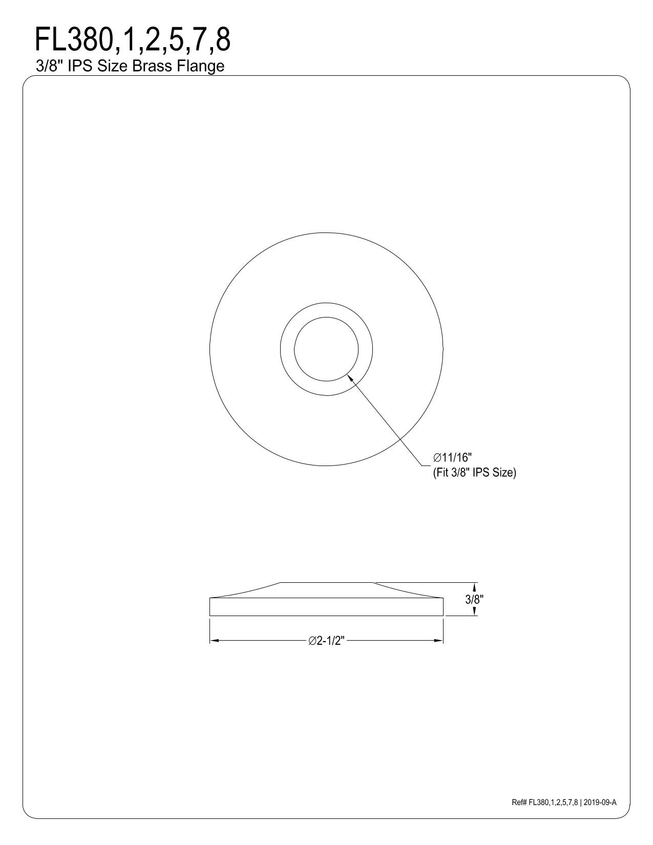 Kingston Brass FL387 Made to Match 3/8" FIP Flange, Brushed Brass