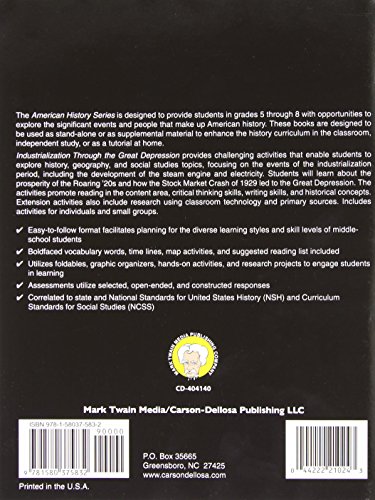 Mark Twain American History Textbooks, Grades 6-12, The Dust Bowl, Roaring 20s, Henry Ford, and Industrialization Through the Great Depression ... Curriculum (American History Series)