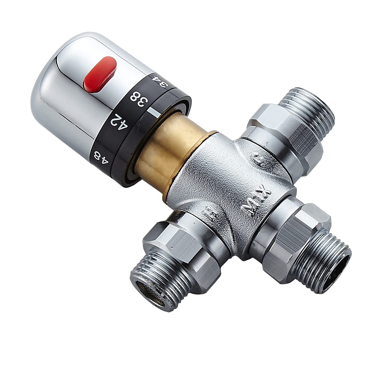 HHOOMMEE DN15 Thermostatic Water Mixing Valve, 3 Way 1/2 Inch Temperature Control Bathroom Faucet Shower Valve…