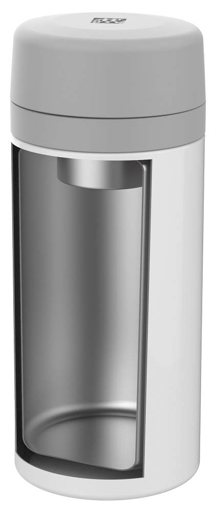 Zwilling Thermo Thermos Flask, Integrated Filter Insert, Vacuum Flask for Tea & Infused Water, Double Wall Insulation, 420 ml, Height: 17,2 cm, White