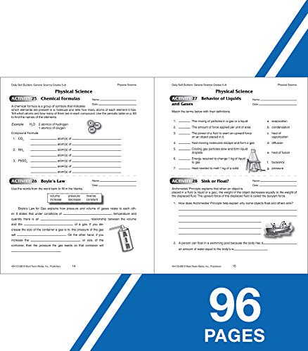 Mark Twain General Science Activity Book, Science for Kids Grades 5-8, Physical, Life, and Earth Science Books, 5th Grade Workbooks and Up, Classroom or Homeschool Curriculum (Daily Skill Builders)