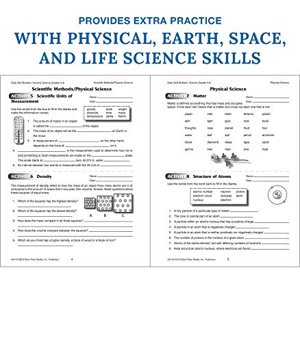 Mark Twain General Science Activity Book, Science for Kids Grades 5-8, Physical, Life, and Earth Science Books, 5th Grade Workbooks and Up, Classroom or Homeschool Curriculum (Daily Skill Builders)
