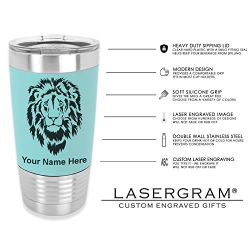 LaserGram 20oz Vacuum Insulated Tumbler Mug, Karate Man, Personalized Engraving Included (Silicone Grip, Teal)
