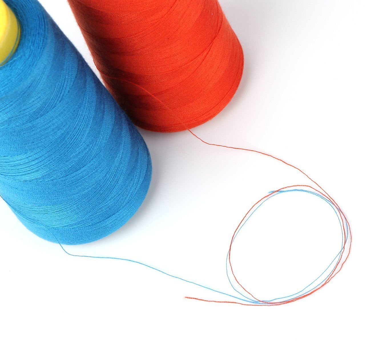AK Trading 4-Pack White All Purpose Sewing Thread Cones (6000 Yards Each) of High Tensile Polyester Thread Spools for Sewing, Quilting, Serger Machines, Overlock, Merrow & Hand Embroidery