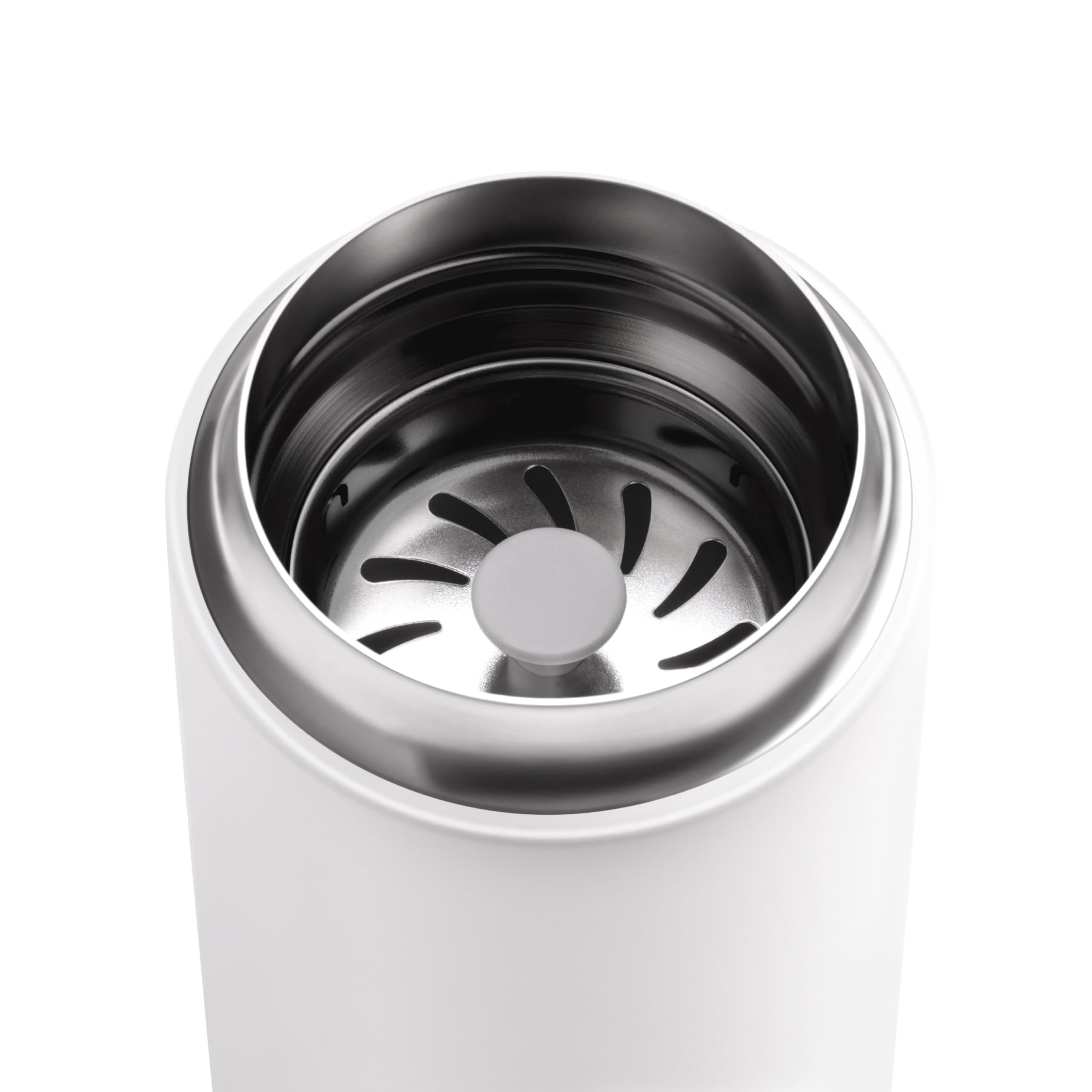 Fellow 16 oz Carter Move Travel Mug - Vacuum-Insulated Stainless Steel Travel Coffee Mug - Coffee Tumbler with Ceramic Interior and Splash Guard - Matte White
