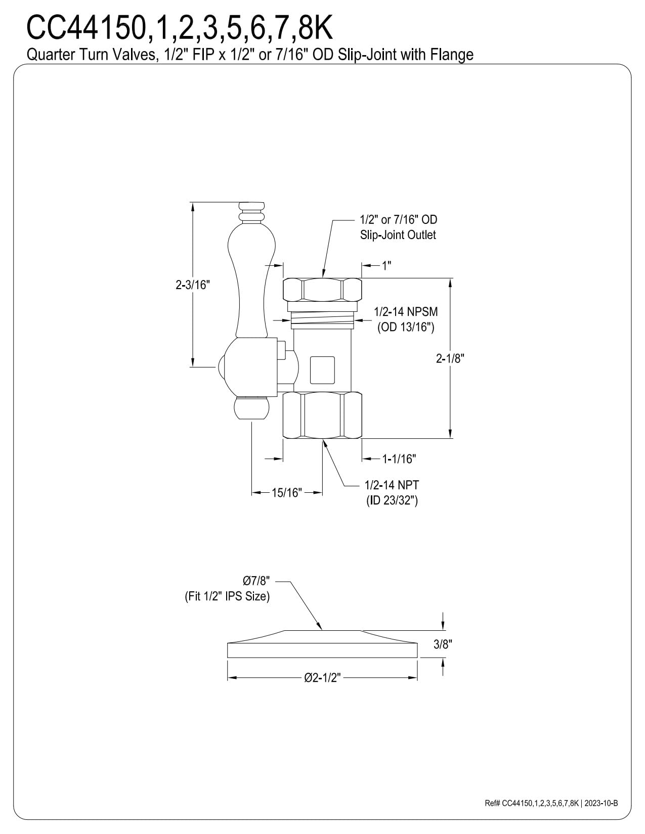 Kingston Brass CC44151K Vintage Straight Stop Valve, Polished Chrome
