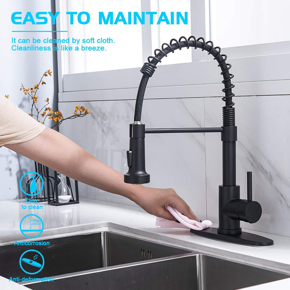 sink hole cover, escutcheon plate WEWE stainless steel deck plate for 1 or 3 hole bathroom or kitchen sink faucet Mixer tap 10" matte black