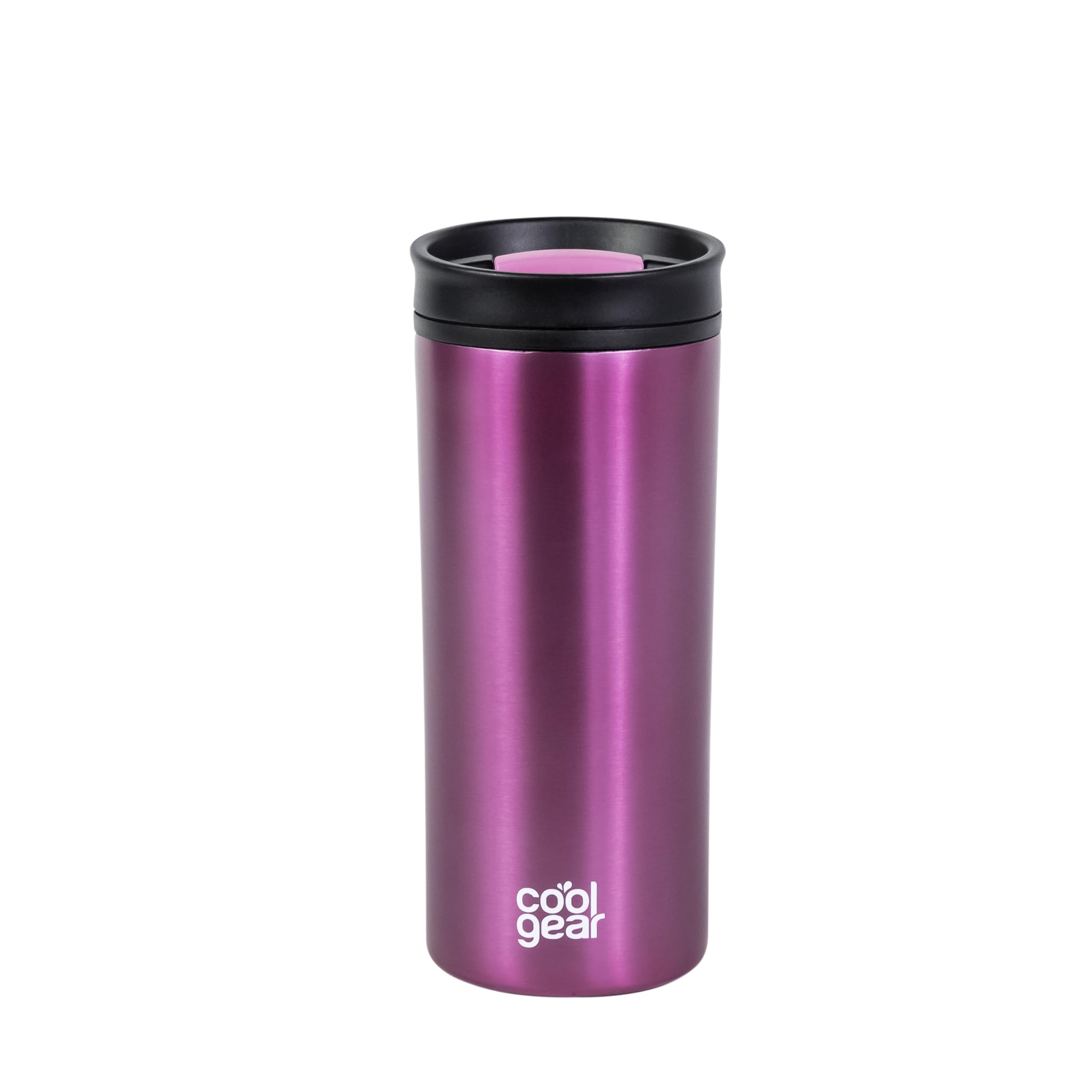 COOL GEAR 2 Pack 16 oz Amelia Coffee Travel Mug with Spill Resistant Slider Lid - Pink/Teal
