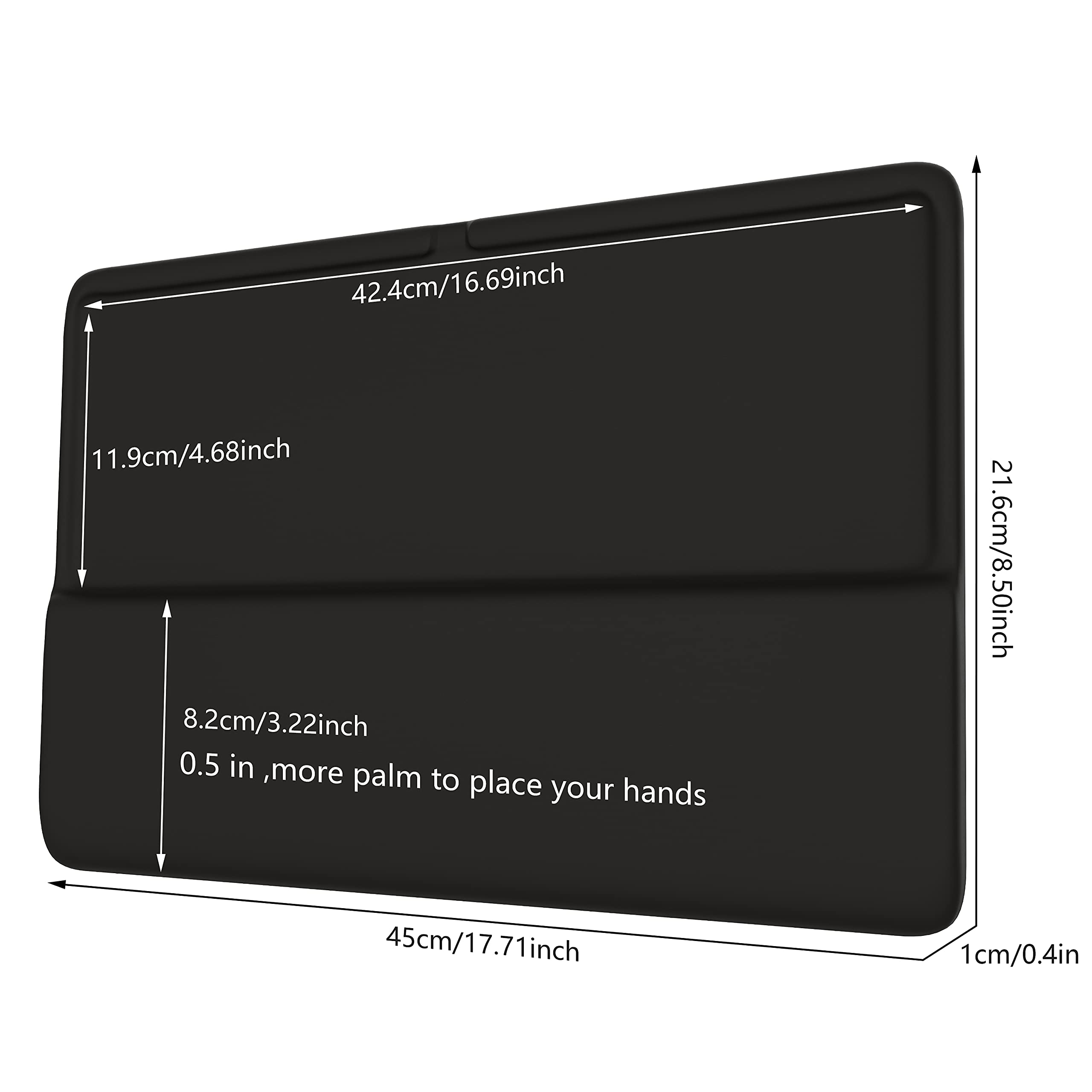 HONKID Keyboard Wrist Rest for Magic Keyboard 2 with Numeric Keypad(MQ052LL/A, A1843) and Magic Keyboard with Touch ID(MK2C3LL/A), Slim Keyboard Wrist Rest Relieve Pain & Fatigue