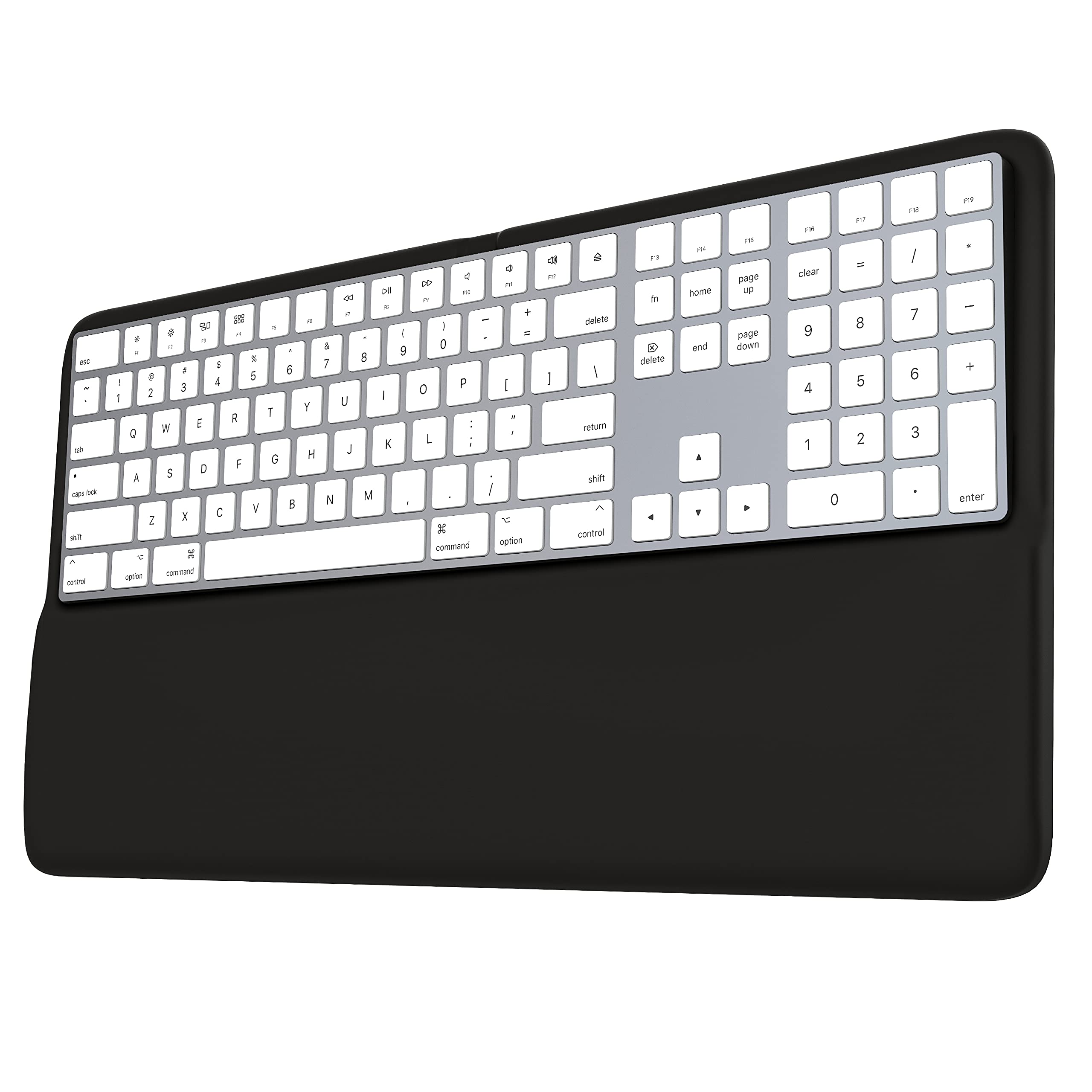 HONKID Keyboard Wrist Rest for Magic Keyboard 2 with Numeric Keypad(MQ052LL/A, A1843) and Magic Keyboard with Touch ID(MK2C3LL/A), Slim Keyboard Wrist Rest Relieve Pain & Fatigue