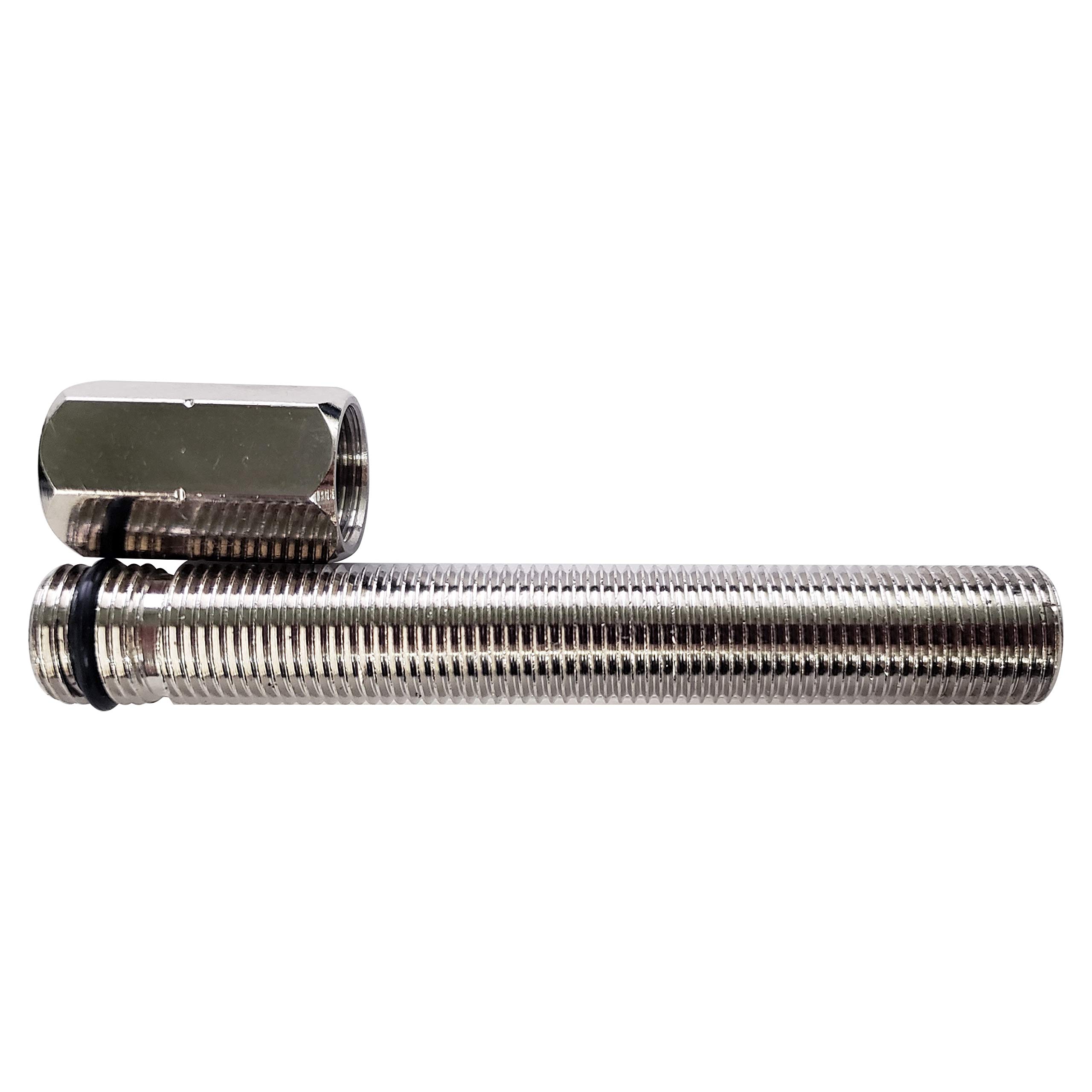 Westbrass D203-ADAPT 1/4 in. x 3 in. Threaded Shank Cold Water Dispenser Faucet Extension Adapter for Thick Countertops, Chrome