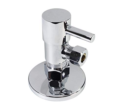 Westbrass D1838QRL-26 Freestanding Pedestal Sink Faucet Supply Line Risers with P-Trap, Flanges and 1/4-Turn Lever Handles, Polished Chrome