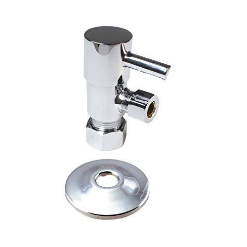 Westbrass D1838QRL-26 Freestanding Pedestal Sink Faucet Supply Line Risers with P-Trap, Flanges and 1/4-Turn Lever Handles, Polished Chrome
