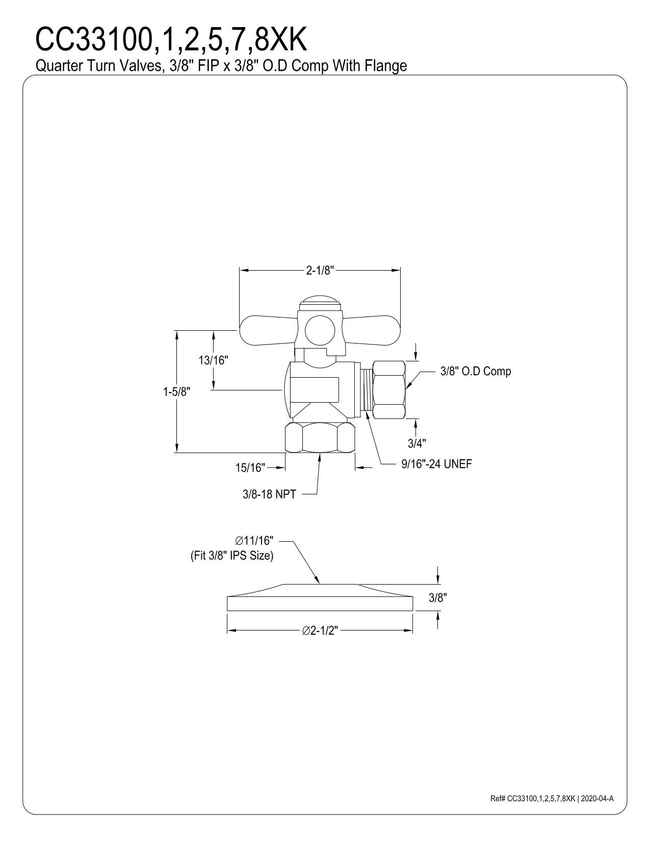 Kingston Brass CC33105XK Vintage Angle Stop Valve, Oil Rubbed Bronze