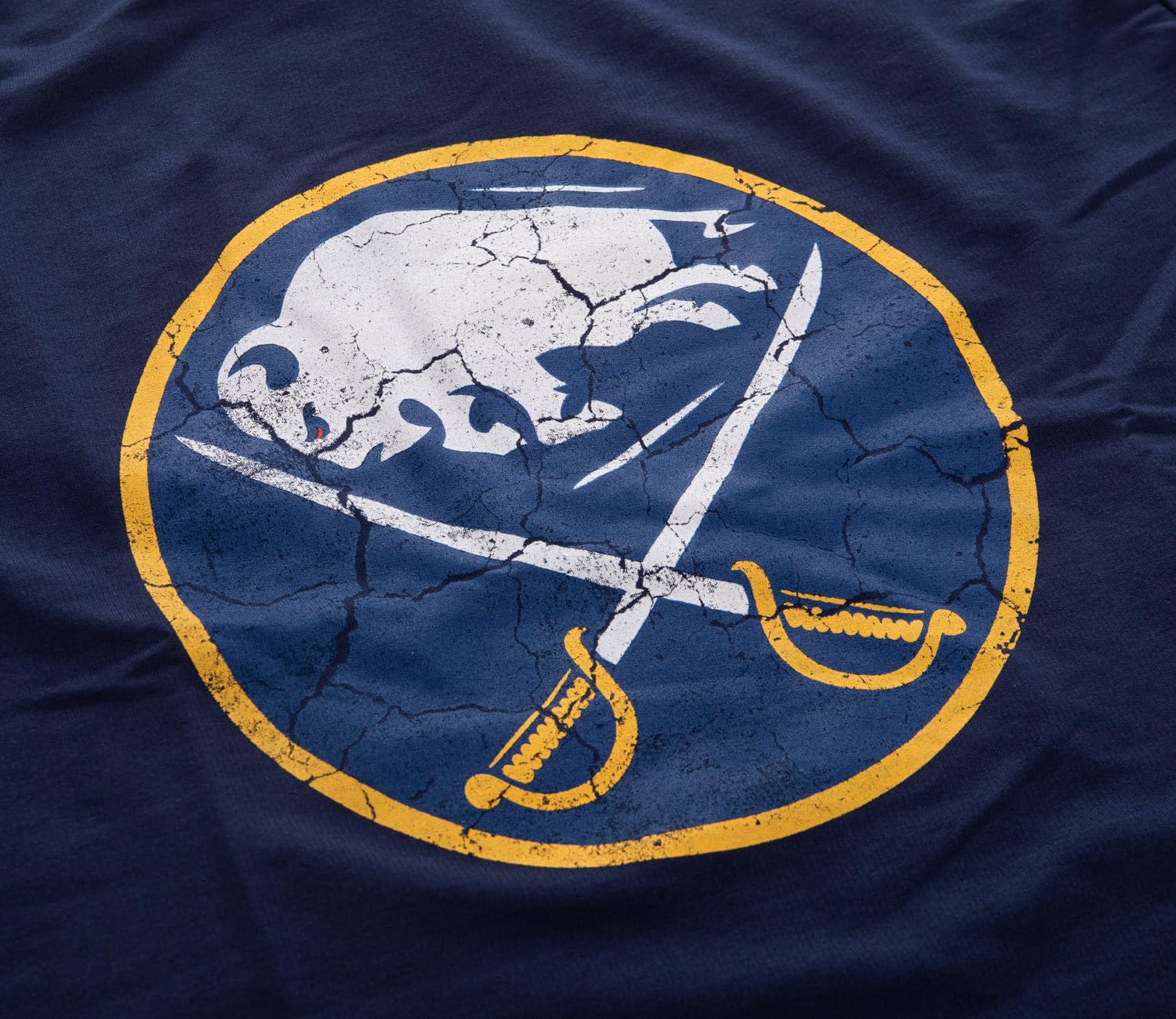 Calhoun Mens Officially Licensed NHL French Terry Long Sleeve Rashguard (Large, Buffalo Sabres)