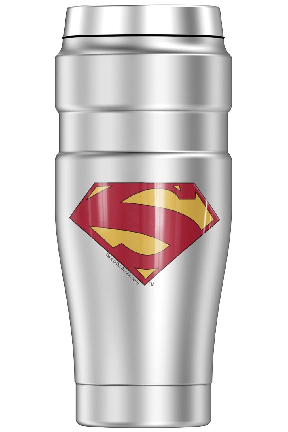 THERMOS Superman New 52 Shield Logo STAINLESS KING Stainless Steel Travel Tumbler, Vacuum insulated & Double Wall, 16oz