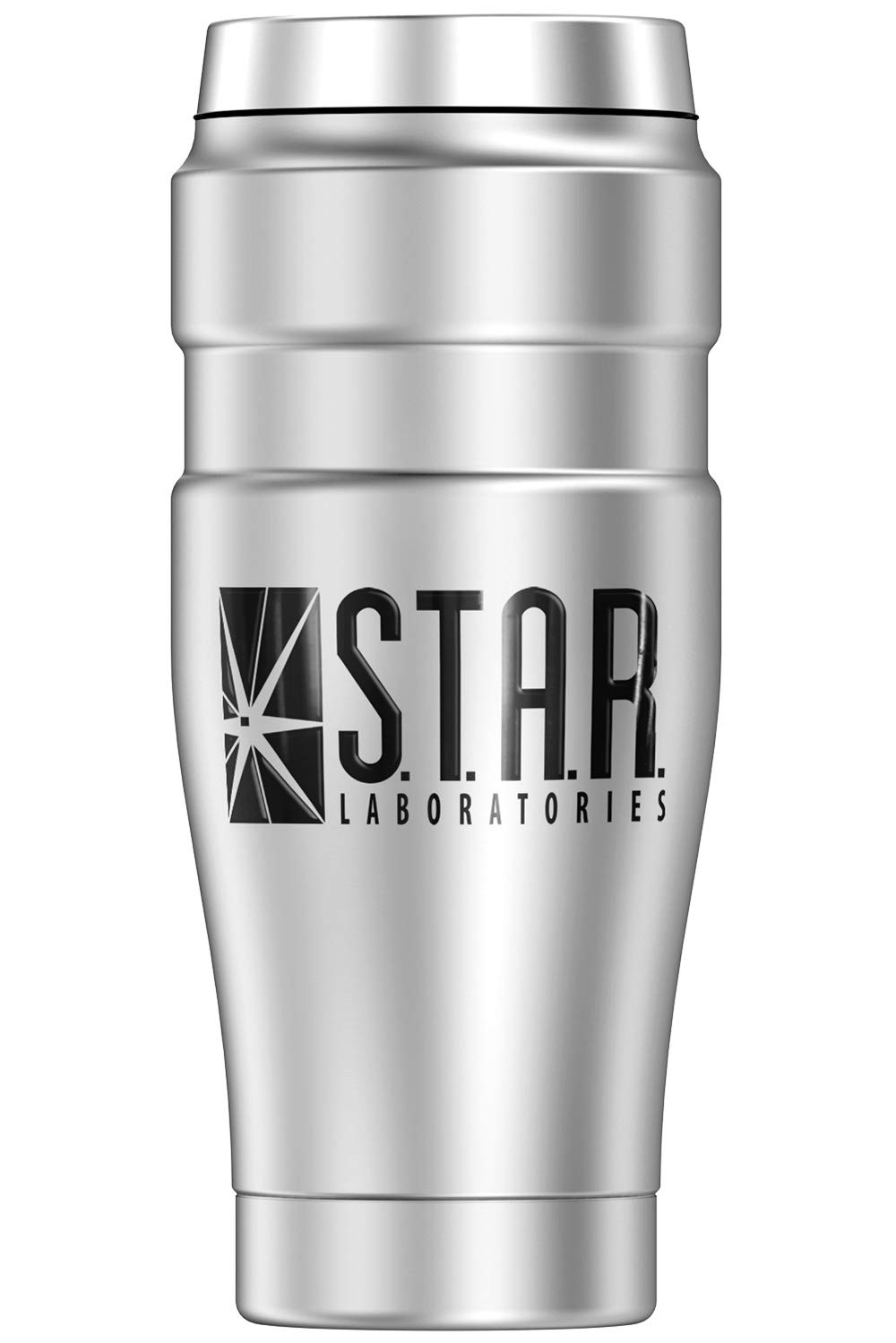 DC Comics The Flash STAR Labs Logo, THERMOS STAINLESS KING Stainless Steel Travel Tumbler, Vacuum Insulated & Double Wall, 16oz