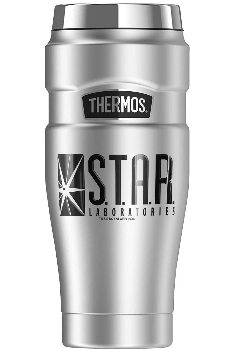 DC Comics The Flash STAR Labs Logo, THERMOS STAINLESS KING Stainless Steel Travel Tumbler, Vacuum Insulated & Double Wall, 16oz