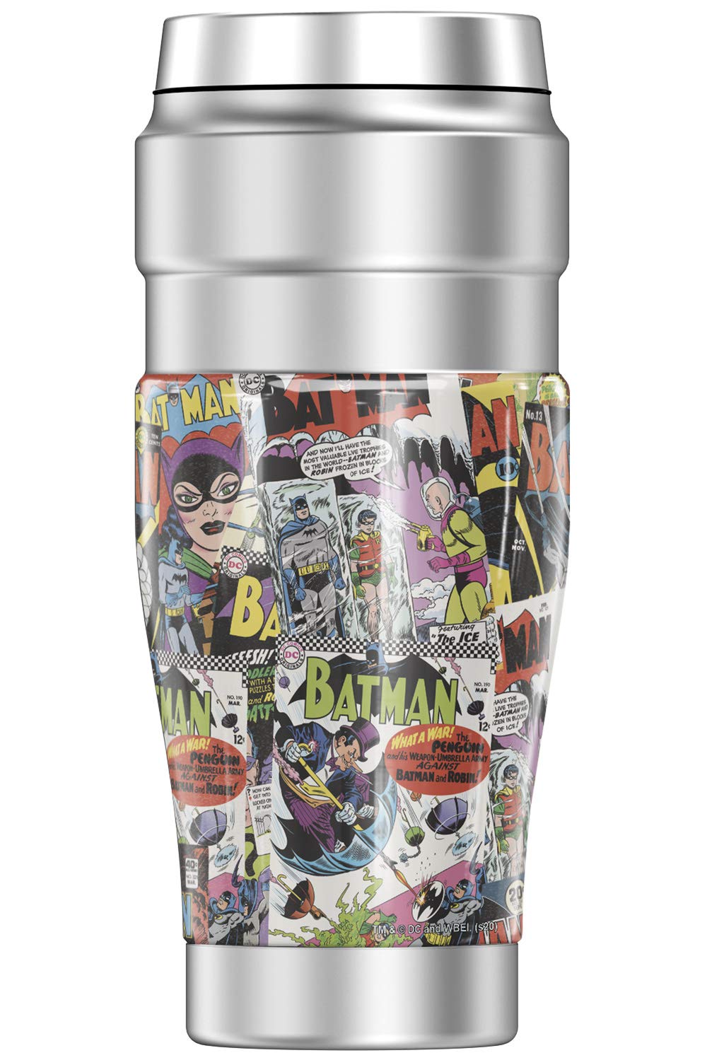 Batman Comic Covers, THERMOS STAINLESS KING Stainless Steel Travel Tumbler, Vacuum insulated & Double Wall, 16oz