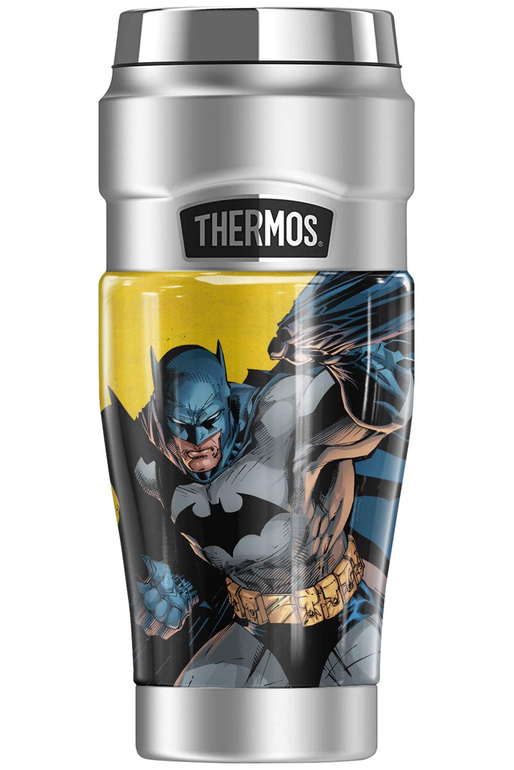 Batman Character, THERMOS STAINLESS KING Stainless Steel Travel Tumbler, Vacuum insulated & Double Wall, 16oz