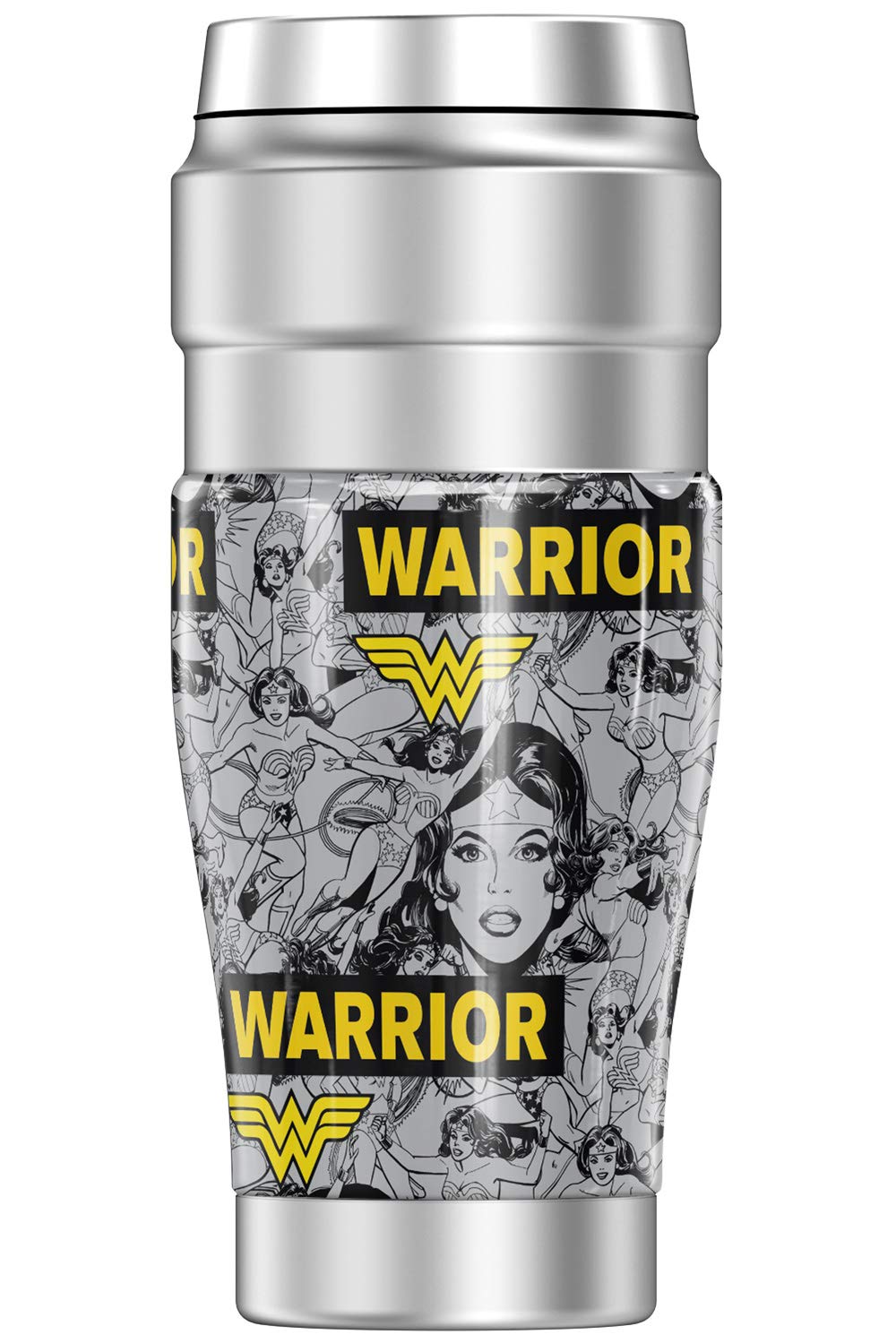 Wonder Woman Warrior Pattern, THERMOS STAINLESS KING Stainless Steel Travel Tumbler, Vacuum insulated & Double Wall, 16oz