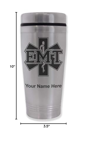 LaserGram 16oz Commuter Mug, EMT Emergency Medical Technician, Personalized Engraving Included