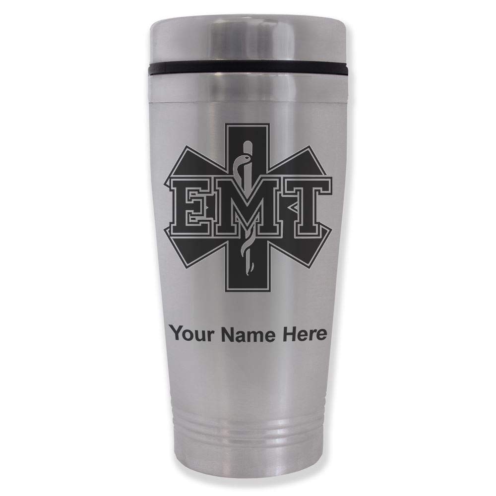 LaserGram 16oz Commuter Mug, EMT Emergency Medical Technician, Personalized Engraving Included