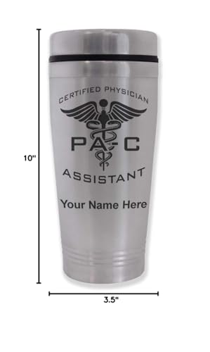 LaserGram 16oz Commuter Mug, PA-C Certified Physician Assistant, Personalized Engraving Included