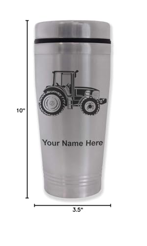 LaserGram 16oz Commuter Mug, Farm Tractor, Personalized Engraving Included