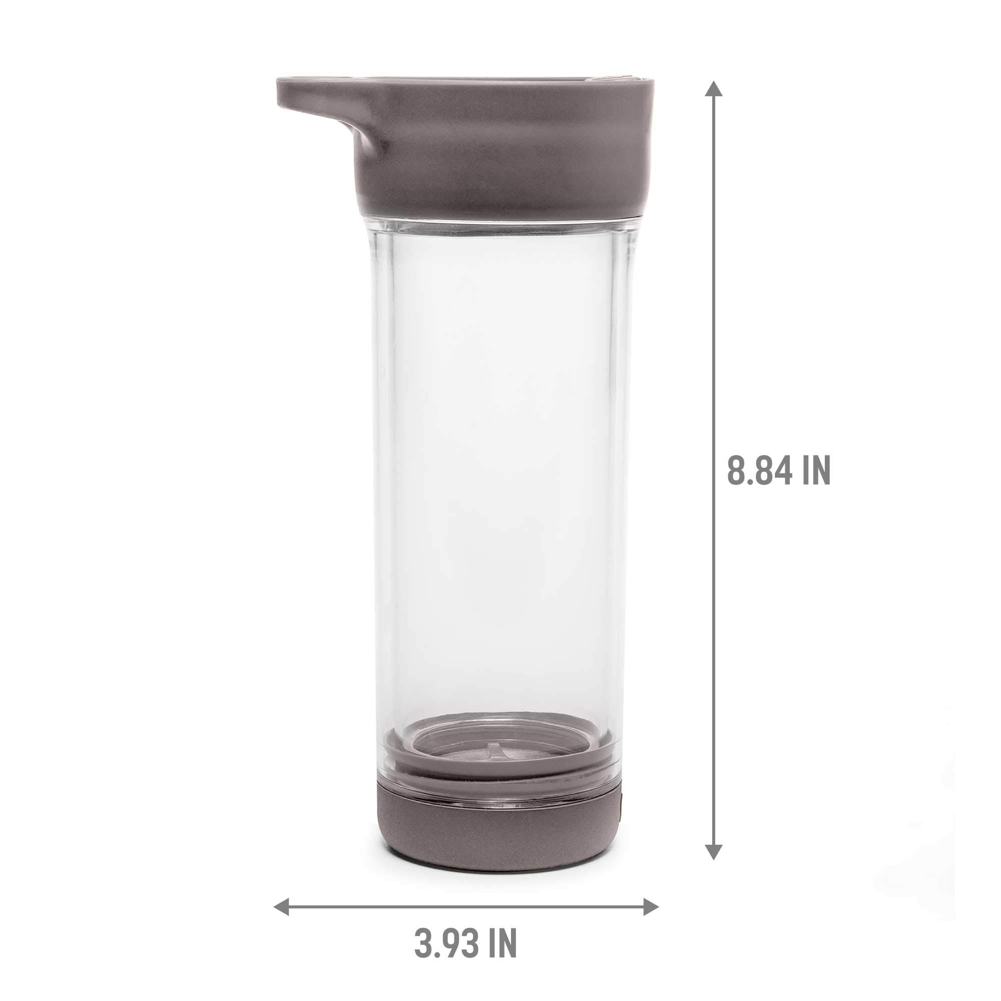 Press and Go Iced Tea Tumbler For Loose Leaf or Bagged Teas, Double Wall Travel Tea Mug with Stainless Steel Infuser, Leakproof, Dishwasher Safe