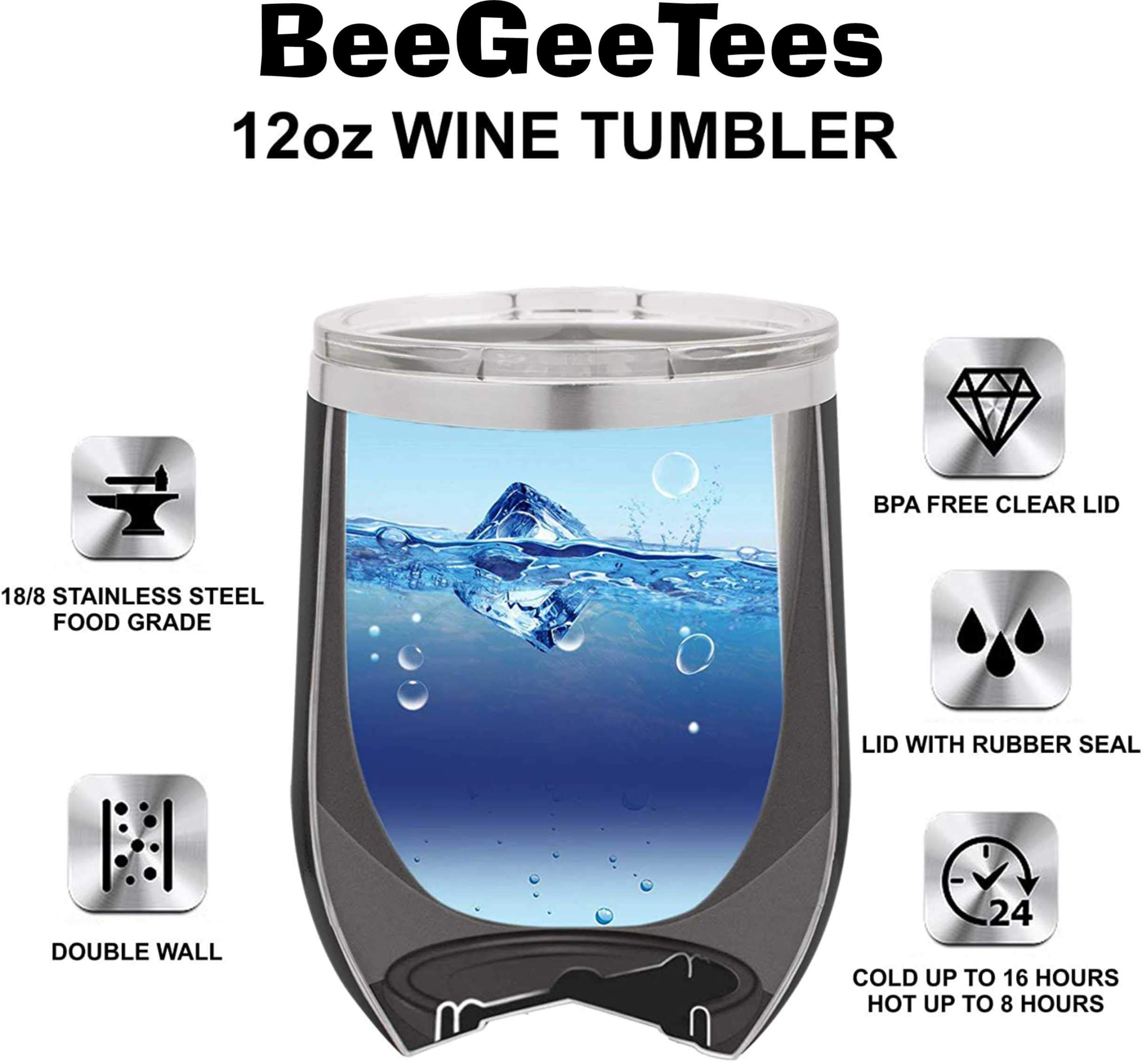 BeeGeeTees Funny Wine Tumbler This Is Definitely Vodka Laser Engraved Insulated Stainless Steel Cup With Lid (Matte Black)