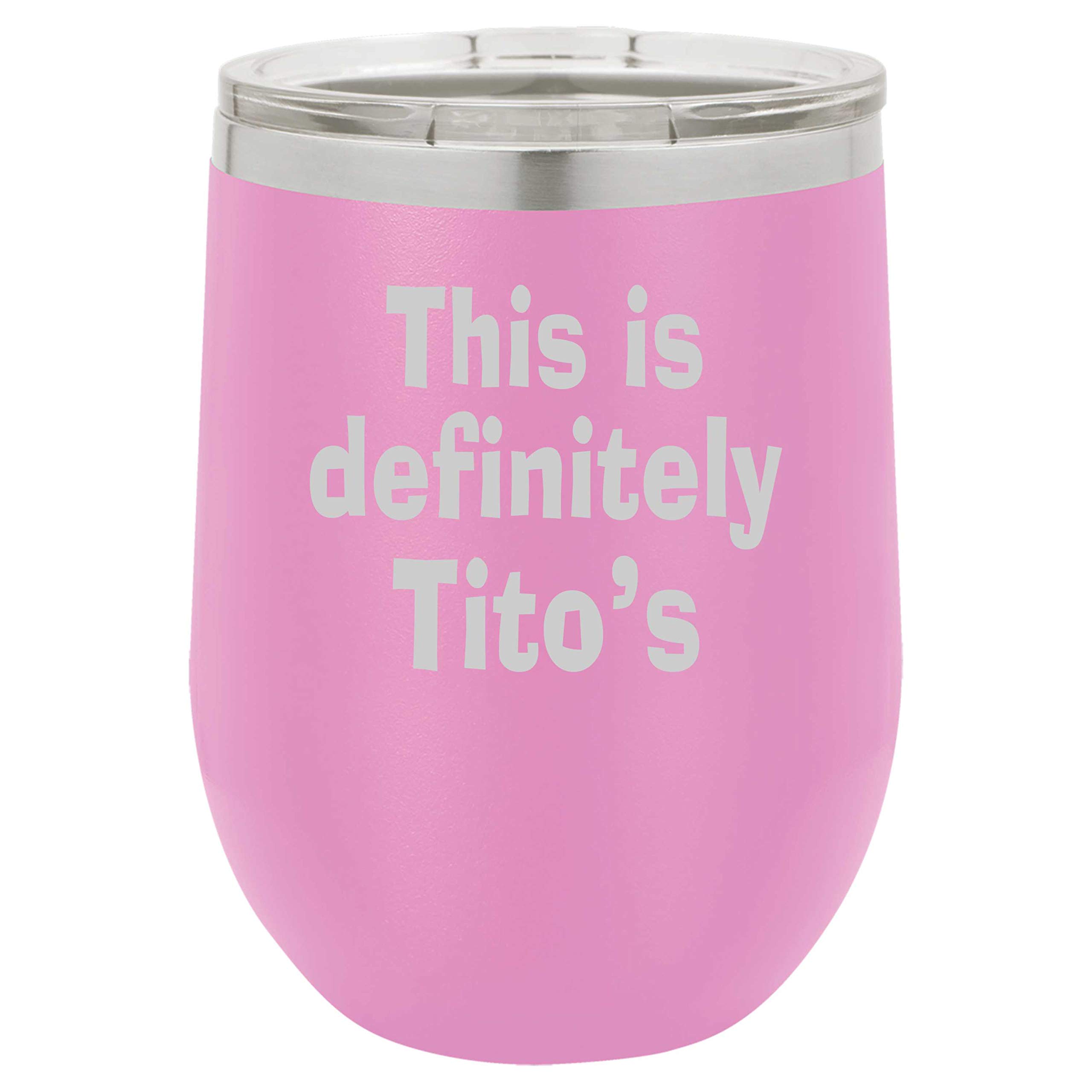 BeeGeeTees Funny Wine Tumbler This Is Definitely Vodka Laser Engraved Insulated Stainless Steel Cup With Lid (Matte Light Purple)