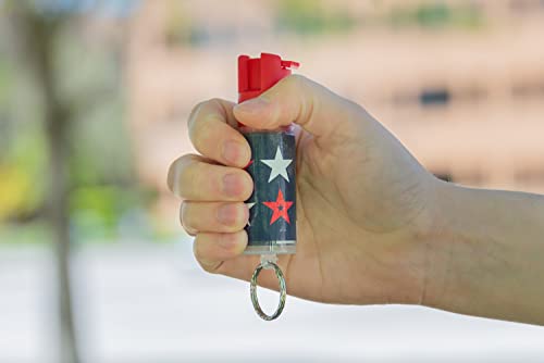 SABRE Pepper Spray With Key Ring, 25 Bursts, 10-Foot (3-Meters) Range, UV Marking Dye, Twist Lock Safety