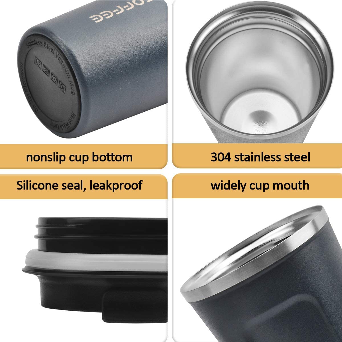 12 oz Stainless Steel Vacuum Insulated Tumbler - Coffee Travel Mug Spill Proof with Lid - Thermos Cup for Keep Hot/Ice Coffee,Tea and Beer (Tibetan blue)