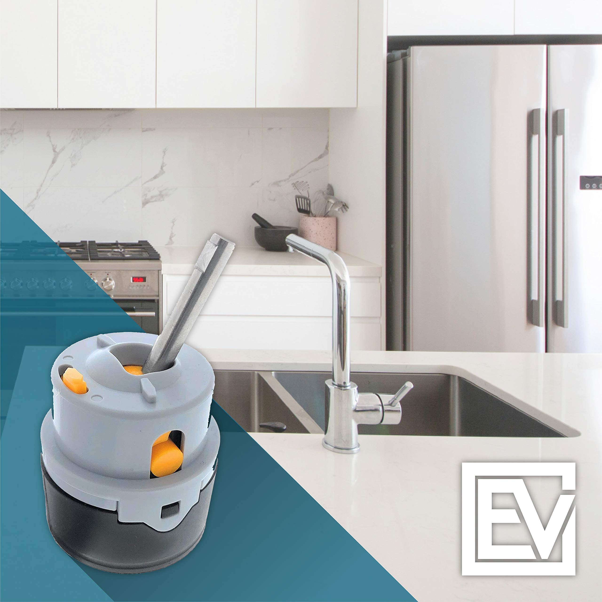 Essential Values Single Handle Valve Cartridge (#RP50587) – Aftermarket Replacement for Delta Faucets kitchen| Kitchen Faucet Repair Kit - Made from the Markets Finest Metals & Plastics