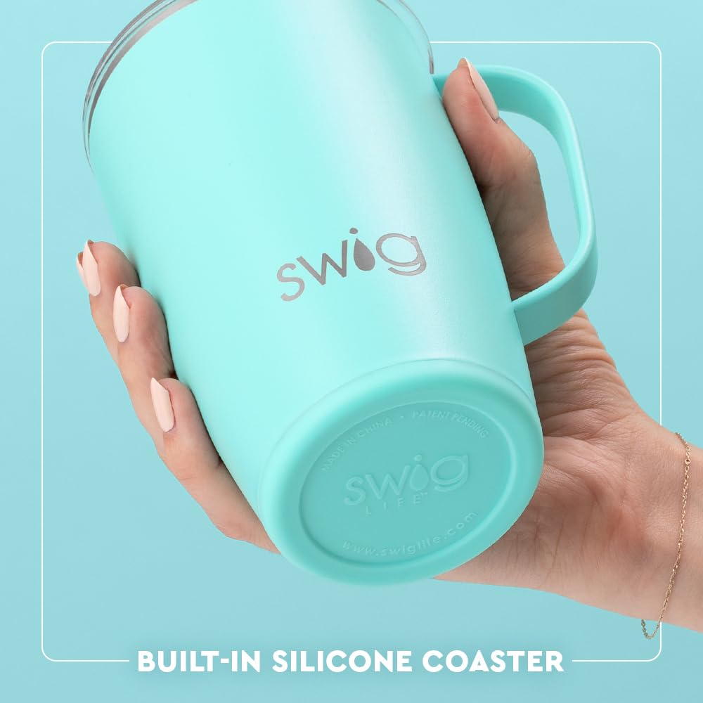 Swig 18oz Stainless Steel Travel Mug, Insulated, Cup Holder Friendly, Dishwasher Safe, Black (1 Count)