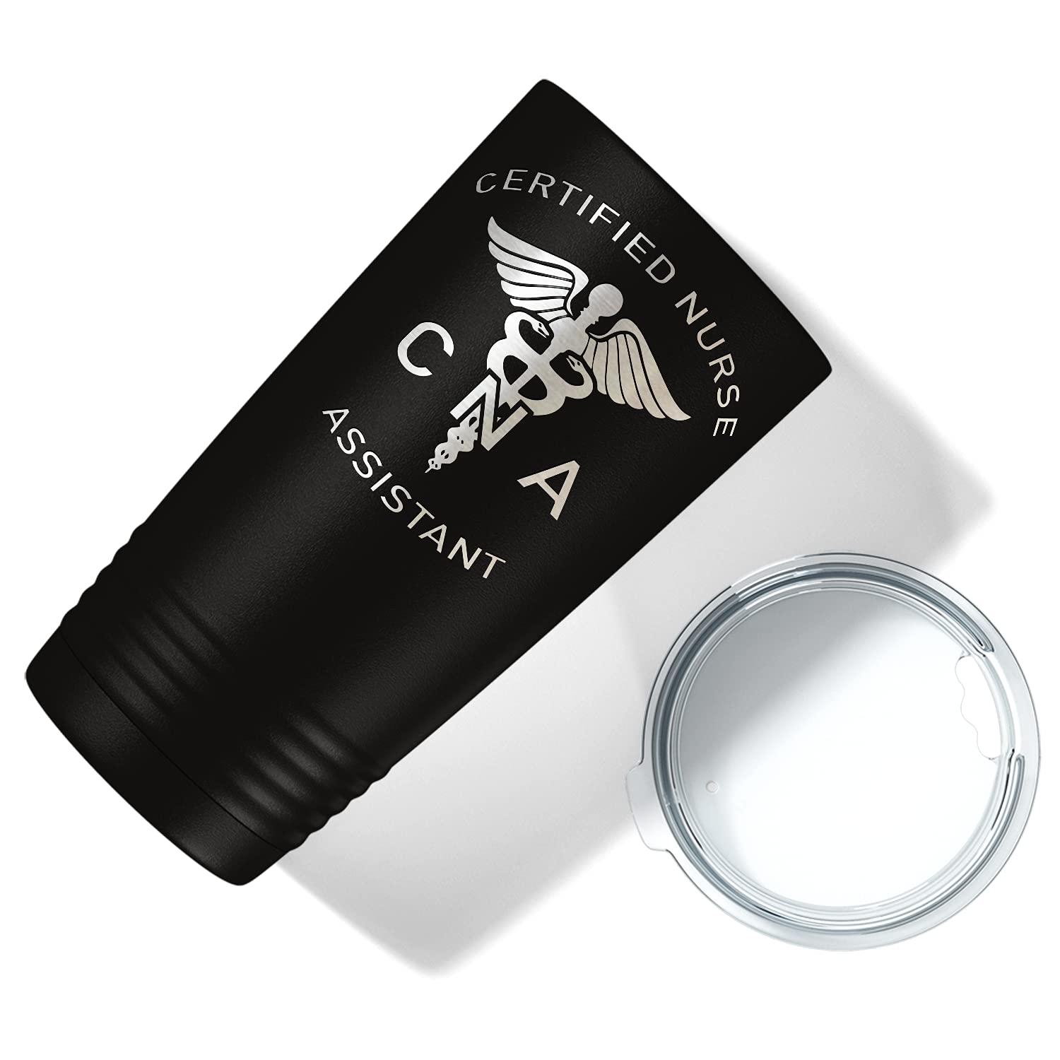 CNA Certified Nurse Assistant Gift on Black 20 oz Stainless Steel Tumbler with Lid - Insulated Cup - Travel Mug