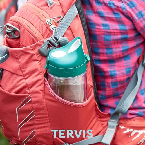 Tervis Tropical Hibiscus Collection Made in USA Double Walled Insulated Tumbler Travel Cup Keeps Drinks Cold & Hot, 24oz Water Bottle, Island Hibiscus Red