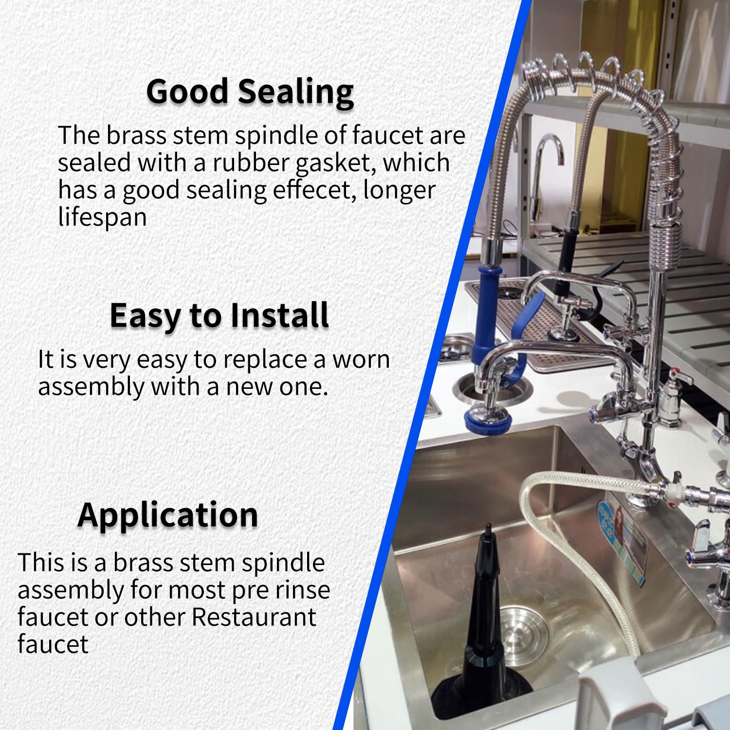 KWODE Replacement Brass Hydraulic Control Spindle Assembly Cartridge Faucet Valve for Bathroom Kitchen Wall Mount Commercial Faucet (1 Pair Hot & Cold)
