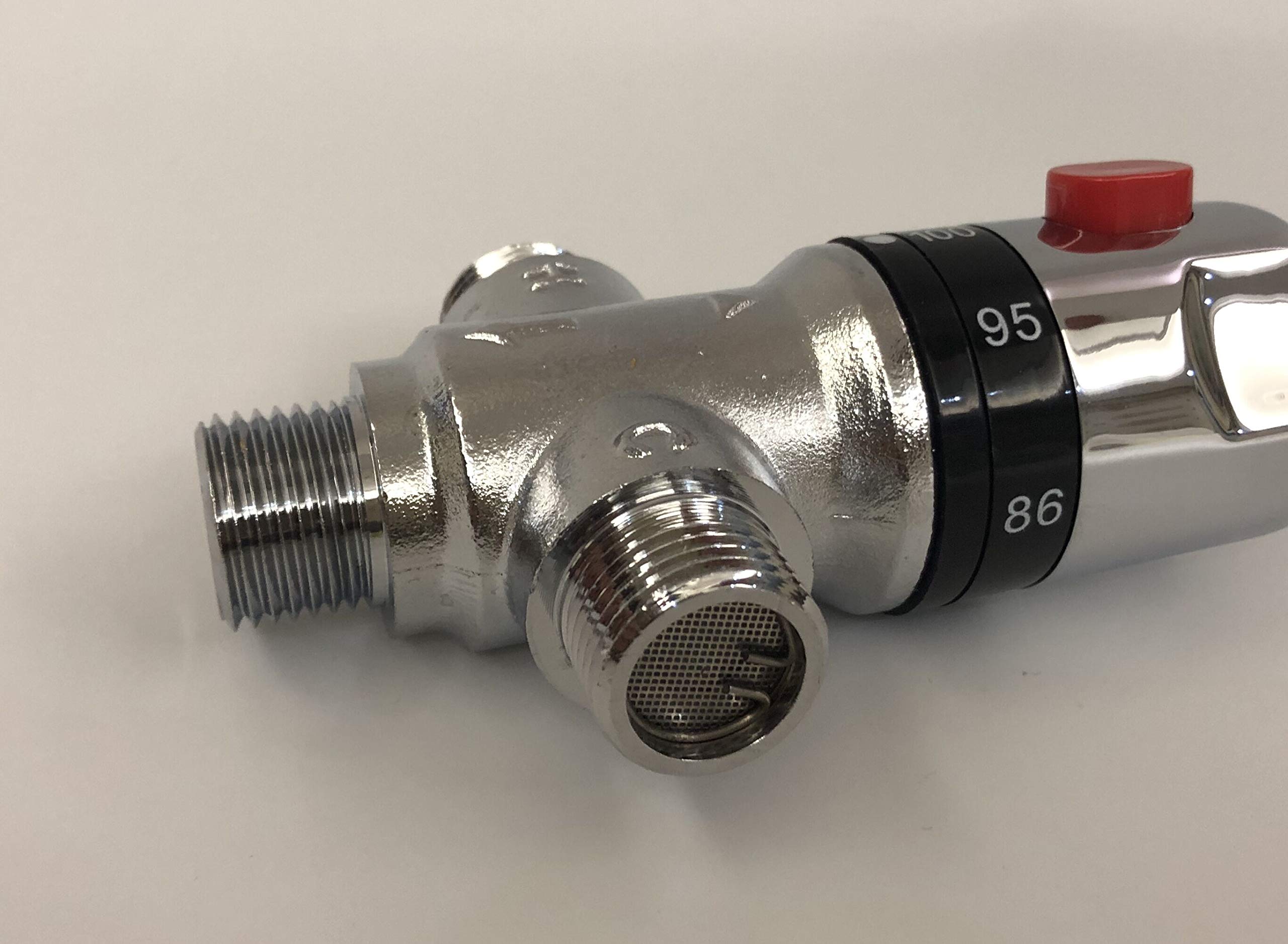Atmama Three-way Thermostatic Mixing Valve,1/2NPT Connections,Solid Brass