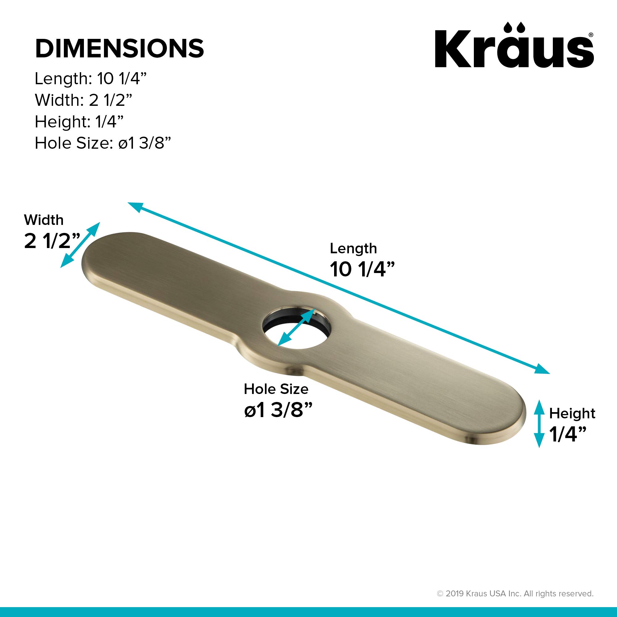 KRAUS Deck Plate for Kitchen Faucet in Brushed Gold, DP03BG