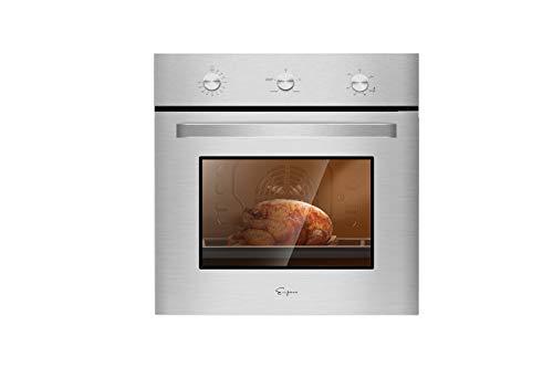 Empava 24 in. 2.3 cu. Ft. Single Gas Wall Oven Bake Broil Rotisserie Functions with Mechanical Controls-Built-in Timer-Convection Fan in Stainless Steel, 24 Inch