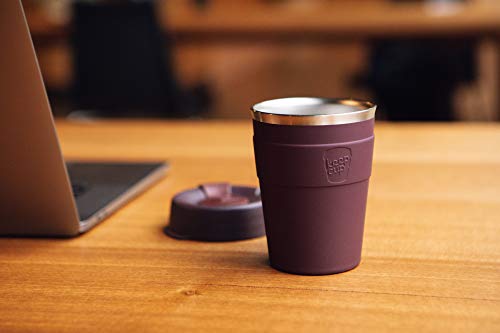 KeepCup Thermal - Vacuum Insulated Stainless Steel, Reusable Coffee Cup with Splashproof Sipper Lid, Medium 12oz/340ml - Alder