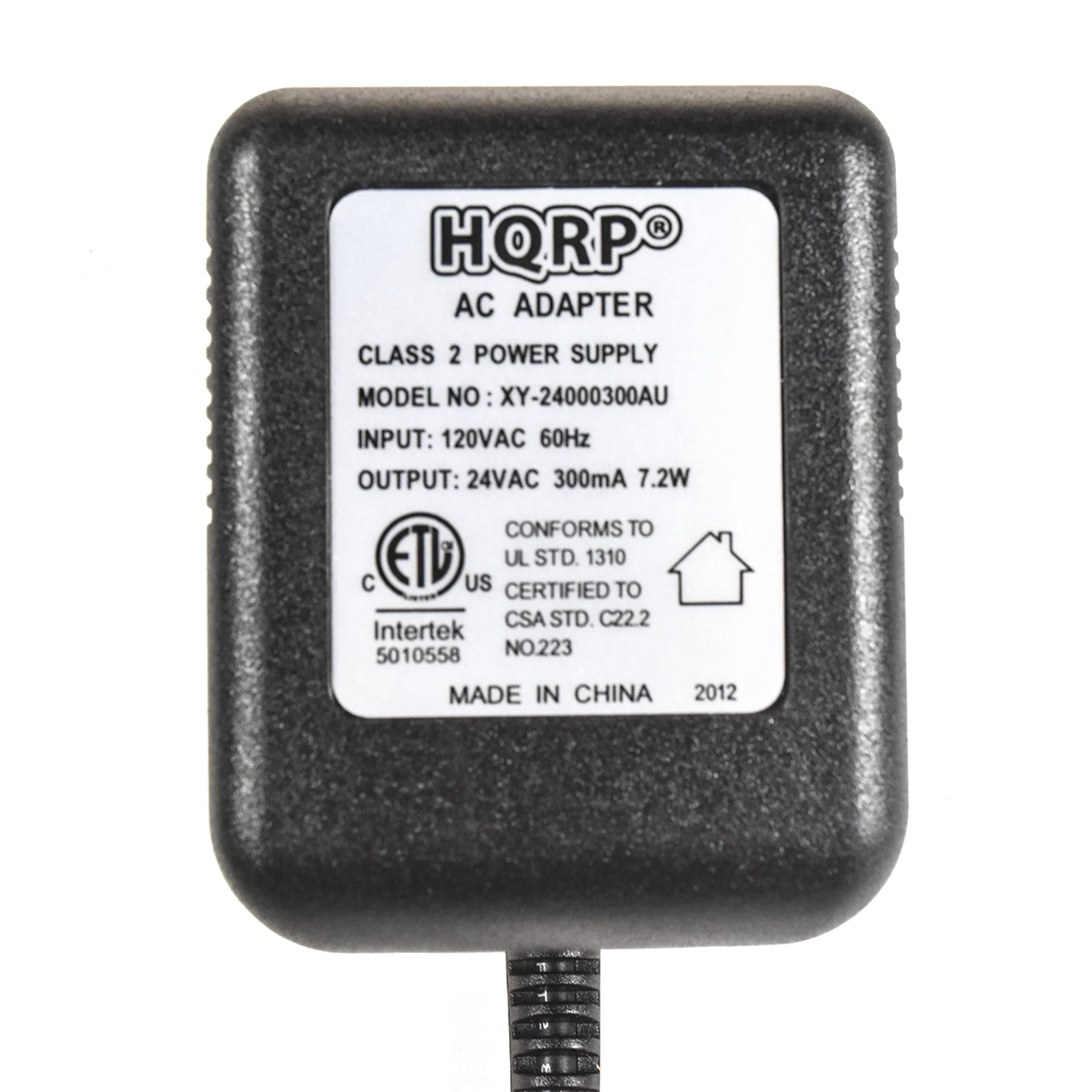 HQRP 24V AC Adapter Transformer Works with All Versions of Ring Doorbell, Nest Ecobee Sensi Honeywell Thermostat C-Wire, 25ft Cable
