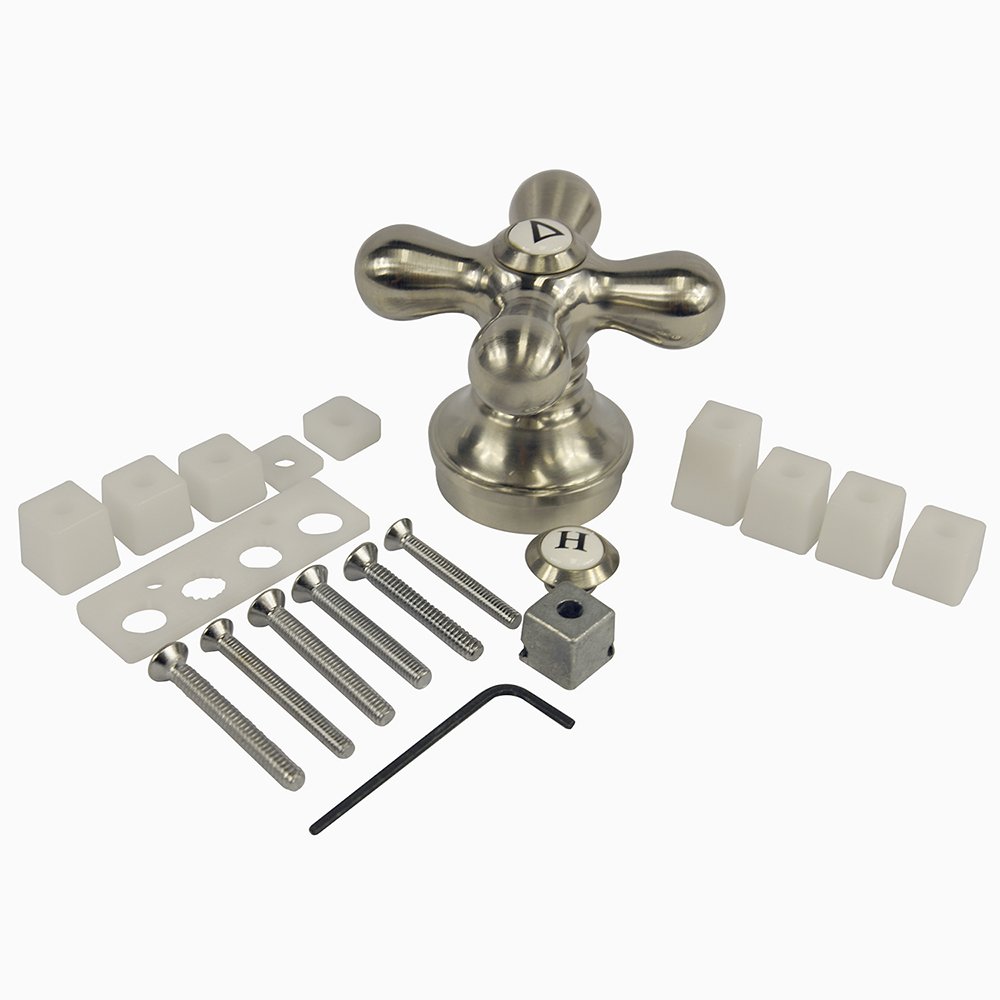 Danco 89255P Cross-Arm Tub/Shower & Sink Faucet Handle, Does NOT FIT Delta & Moen FAUCETS, Fits 2-3 Handle Faucets, Brushed Nickel 2-Pack