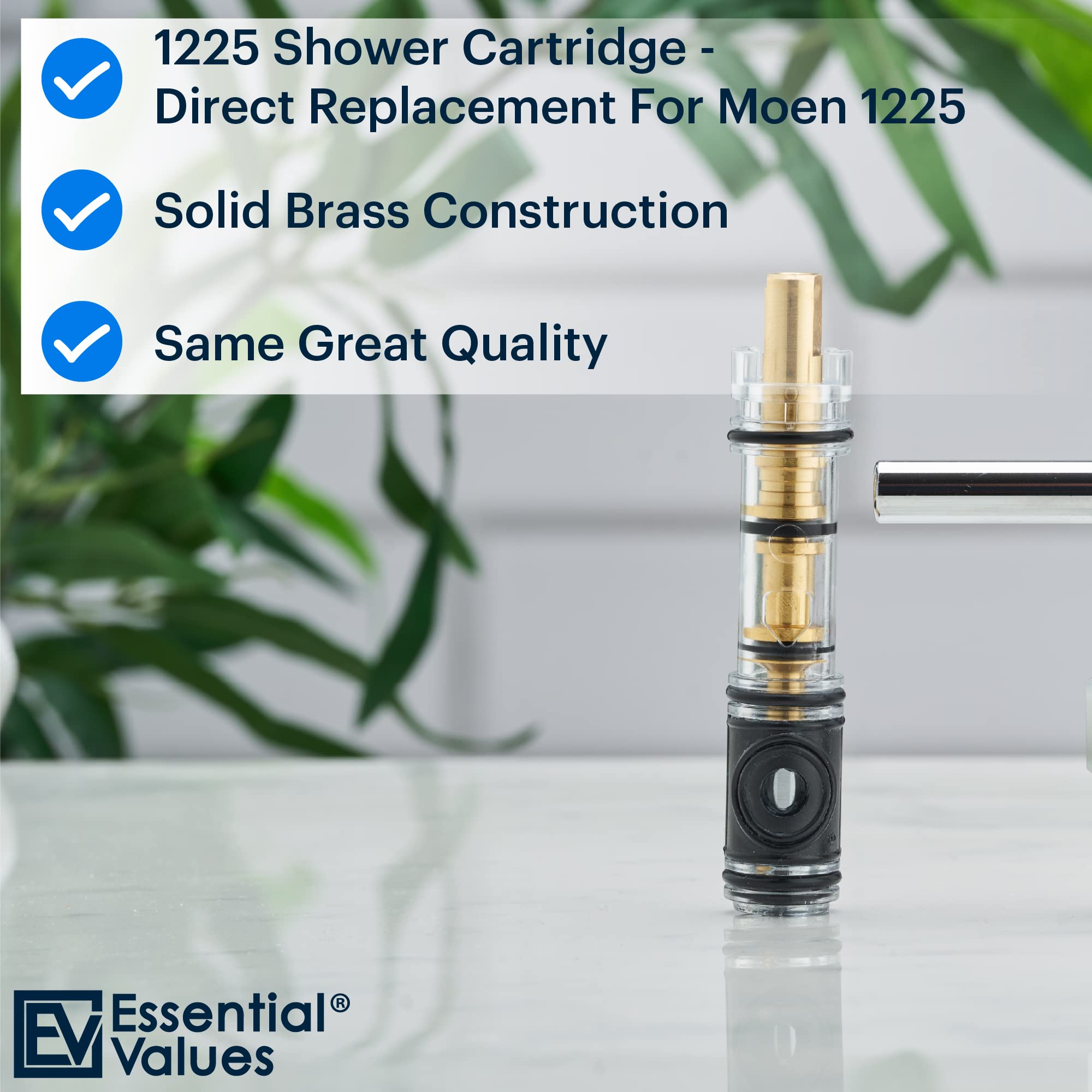 1225 Replacement Cartridge for Moen – Aftermarket Replacement Compatible with One Handle Kitchen and Bathroom Sink Faucets, Slick Polished Finish | Made from the Markets Finest Metal