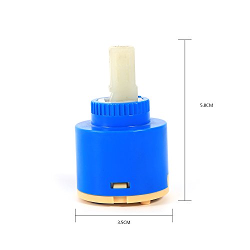 Faucet Cartridge Replacement 35/40mm Ceramic Disc Cartridge for Single Handle Faucet Kerox K35A Ceramic Disc Cartridge Water Mixer Tap Inner Control Kitchen Waterfall Faucet Valve (35mm)