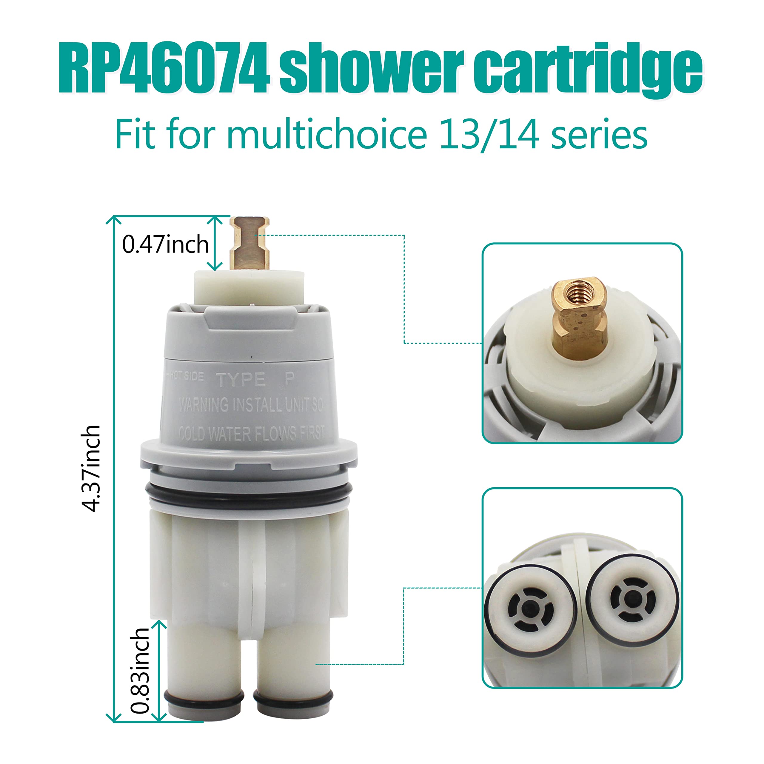 RP46074 Tub Shower Cartridge,Compatible with Delta Shower and Tub 13/14 Series,White
