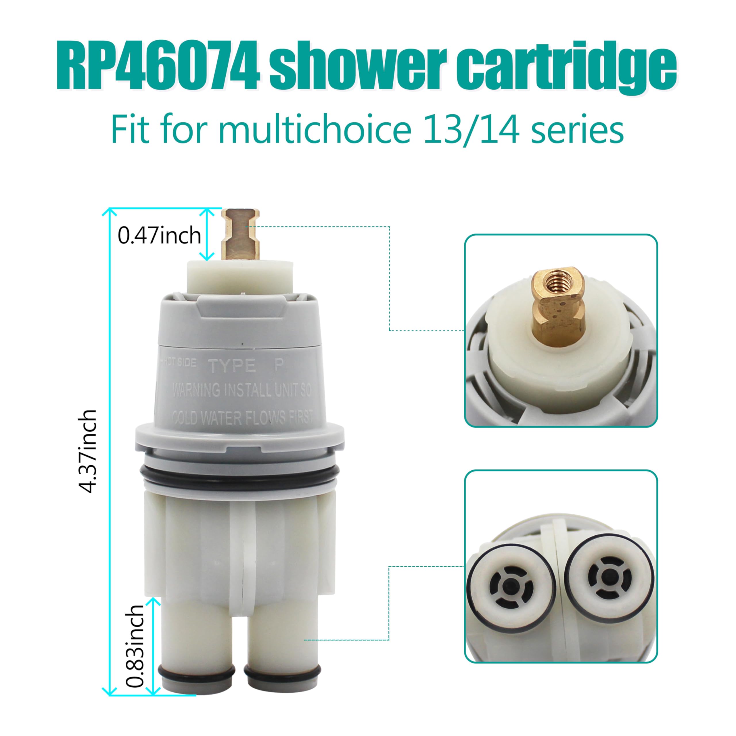 RP46074 Valve Cartridge Assembly,Compatible with Delta Tub Showers 13/14 Series, White